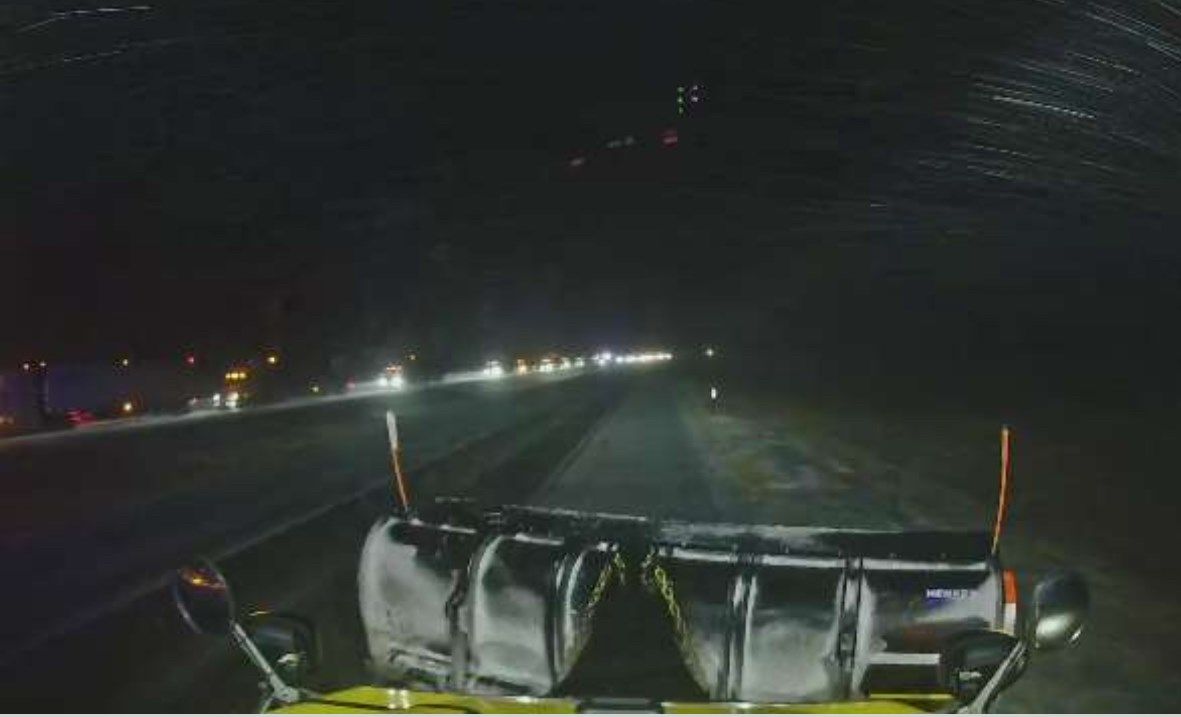 Jackknifed semi-tractor-trailer blocks I-80 near Sidney amid winter ...